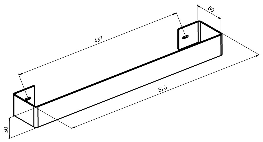 Sapho TABELLA držák ručníků 520 mm, černá mat - MI520B