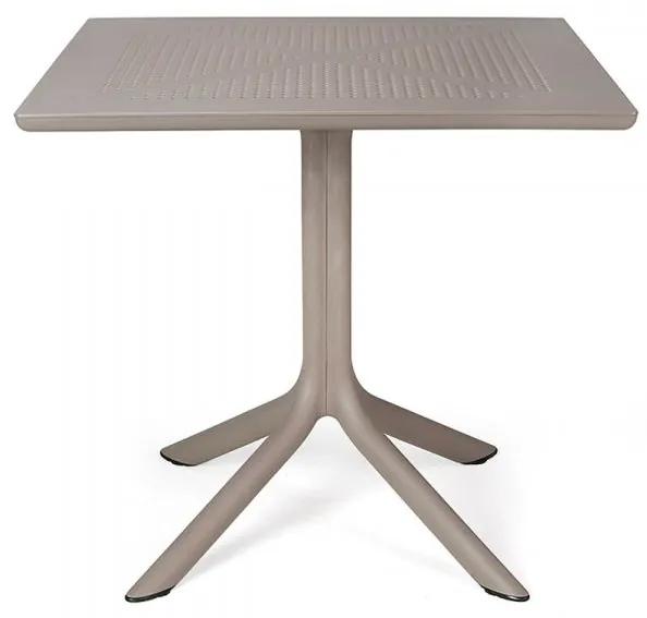 Nardi Plastový stůl na zahradu CLIP Rozměr: 80x80 cm, Odstín: Bianco - Bílá