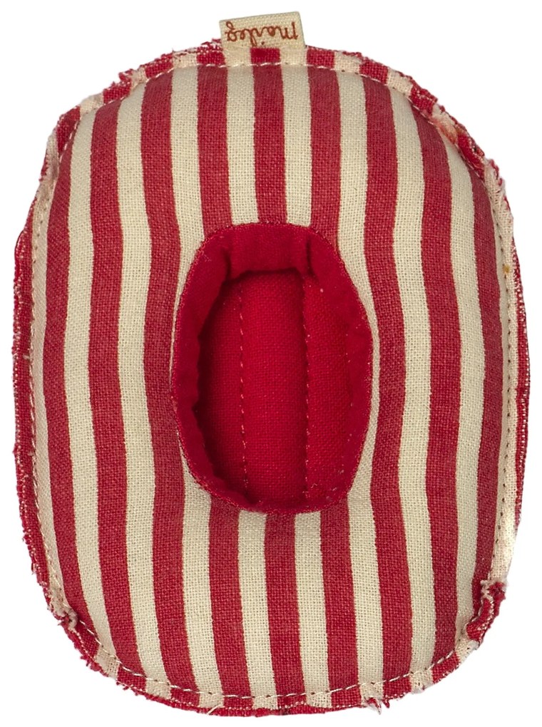 Maileg Raft pro zvířátka Maileg Red Stripe, červená barva, krémová barva, textil