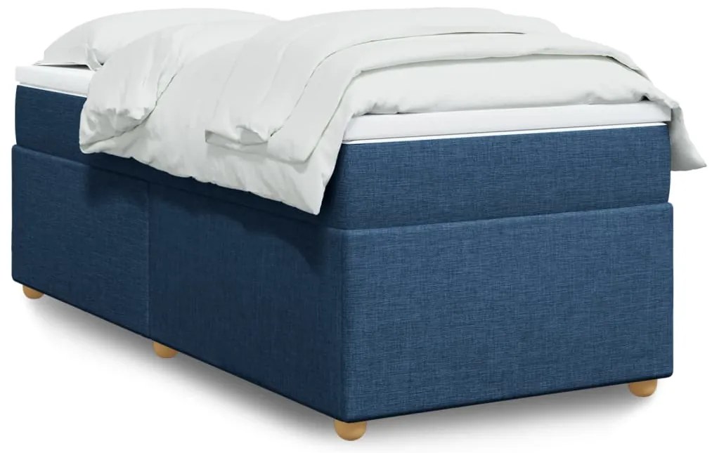 Box spring postel s matrací modrá 80x200 cm textil 3285337