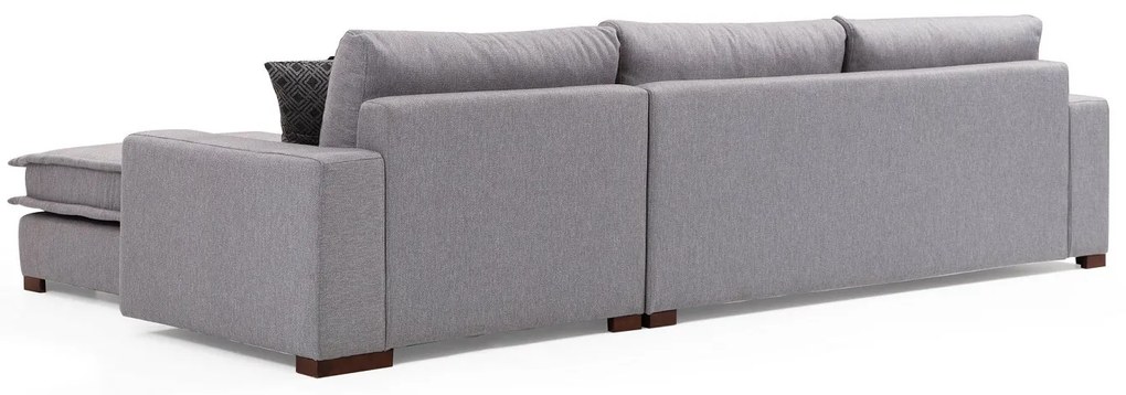 Designová rohová sedačka Wilano 323 cm světle šedá - pravá