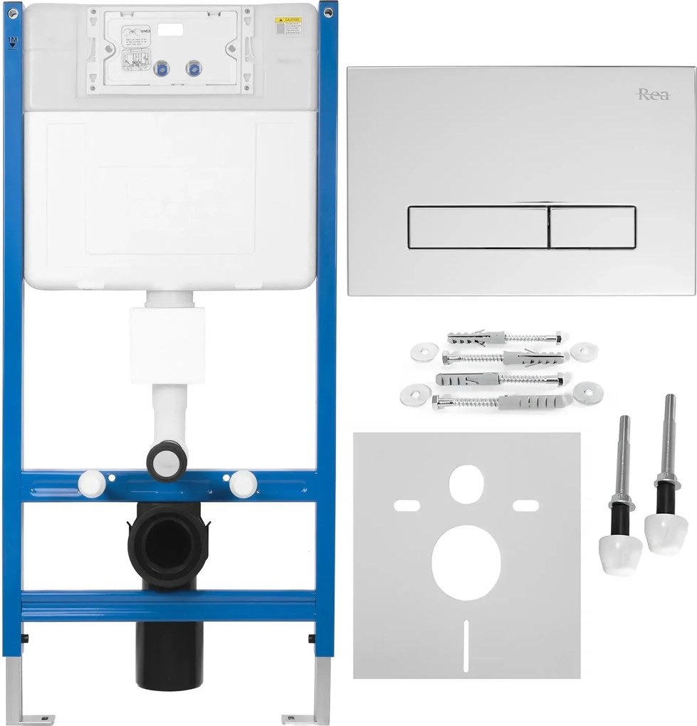 Rea Rea, Podomítkový WC systém K011A-Q + tlačítka HD Chrome, KPL-E9561
