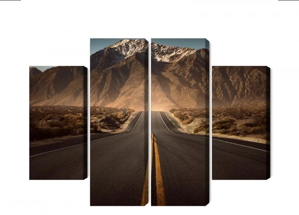 Vícedílný obraz Cesta Do Hor 3D Nedostatek Nedostatek Přírodní plátno 160x120