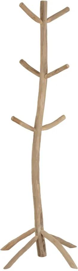 Dřevěný volně stojící věšák s 6-ti háčky Teak - 42*53*183 cm | BIANO