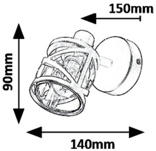 Rabalux 5335 - Nástěnné bodové svítidlo OBERON 1xE14/40W/230V