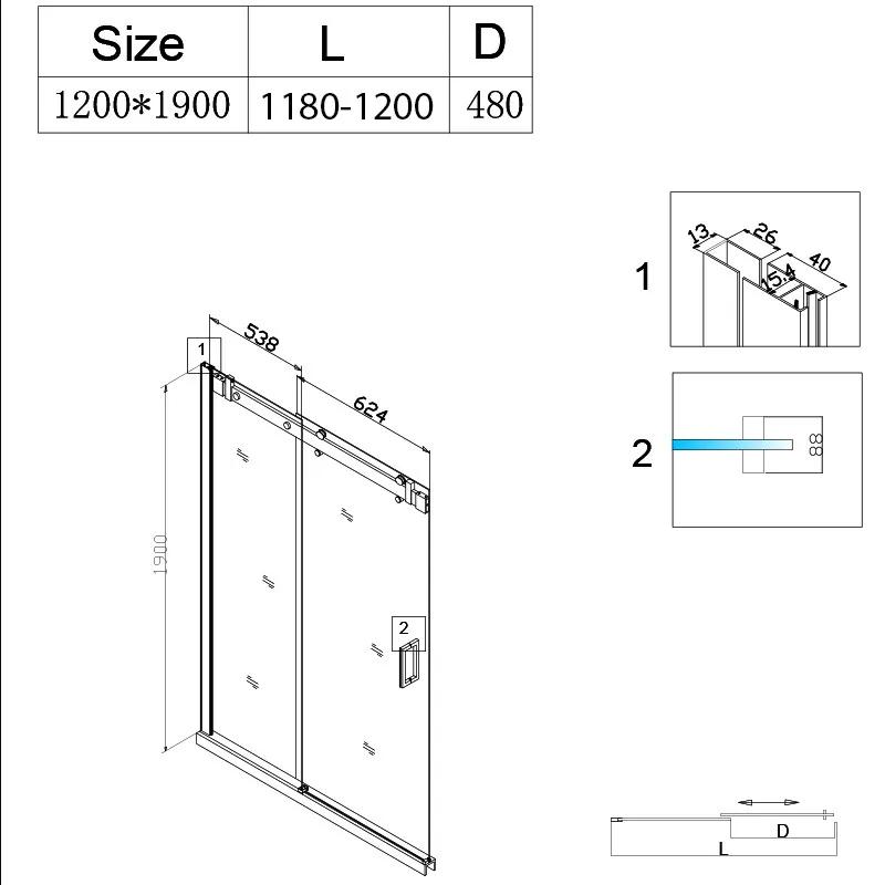 BPS-koupelny Posuvné sprchové dveře HYD-PD03D 120 černé/transparent pro instalaci do niky + vanička HYD-OSV-ST06C bílá
