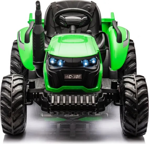 LEAN CARS Akumulátorový traktor HC-306 s přívěsem, světle zelený, 24 V