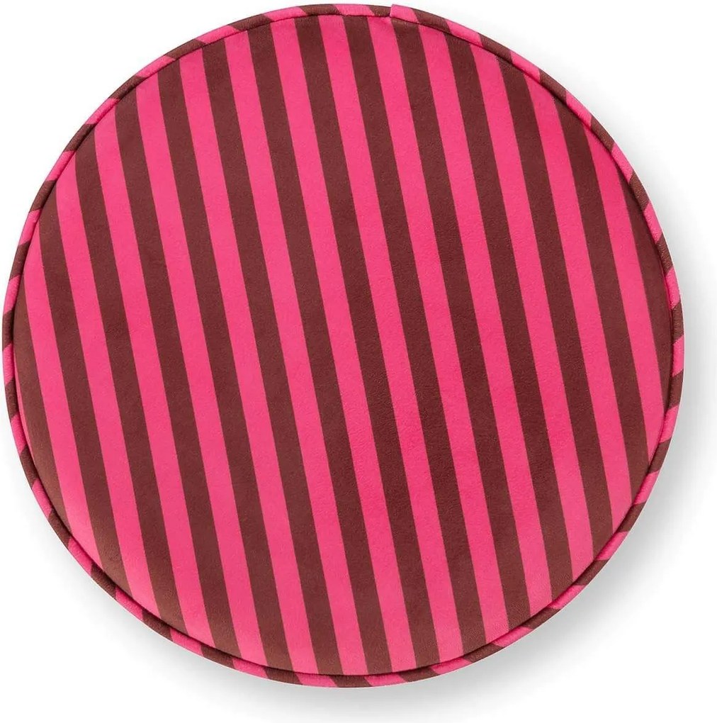 Pip Studio Puf Block Stripe - růžový (Designový taburet)