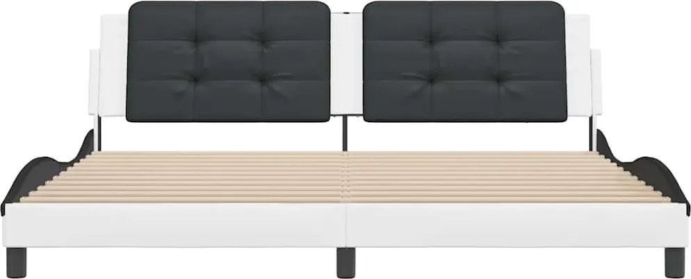 Rám postele bez matrace Zadar bílý a černý 200 x 200 cm umělá kůže 3208211