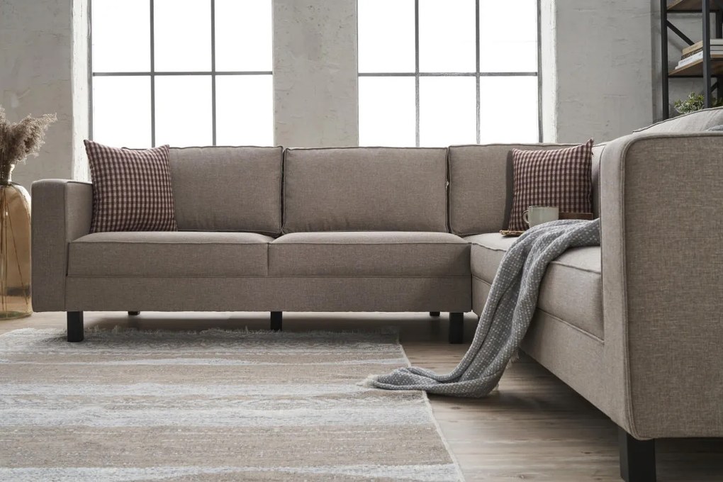 Atelier del Sofa Rohová sedací souprava Kale Linen - Cream, Krémová