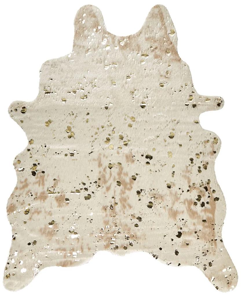 Koberec z umělé hovězí kůže se skvrnami 130 x 170 cm béžový / zlatý BOGONG Beliani