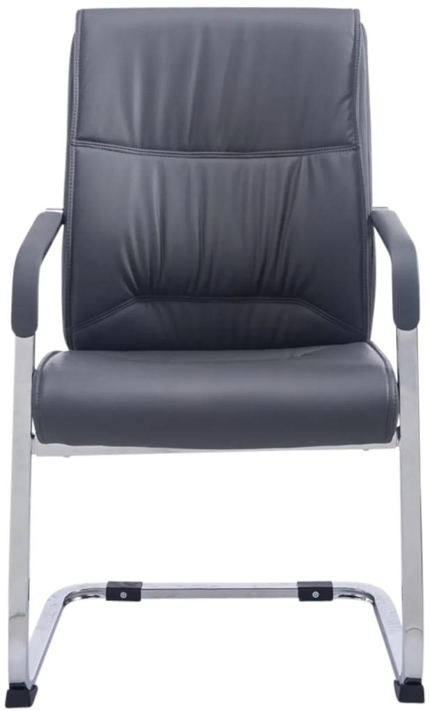 Konzolové kancelářské židle Otley - 2 ks - umělá kůže | šedé