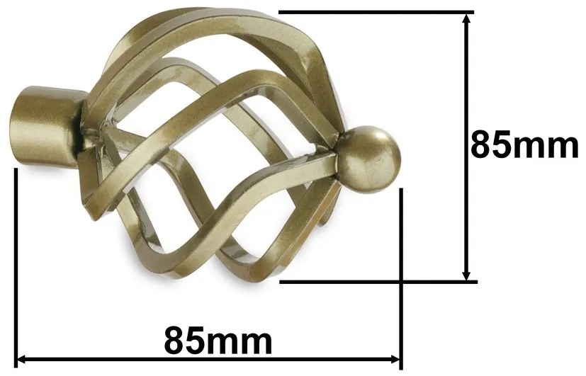 GARNÝŽE-HEBR Garnýž Koule azur antik zlatá jednoduchá 150 cm