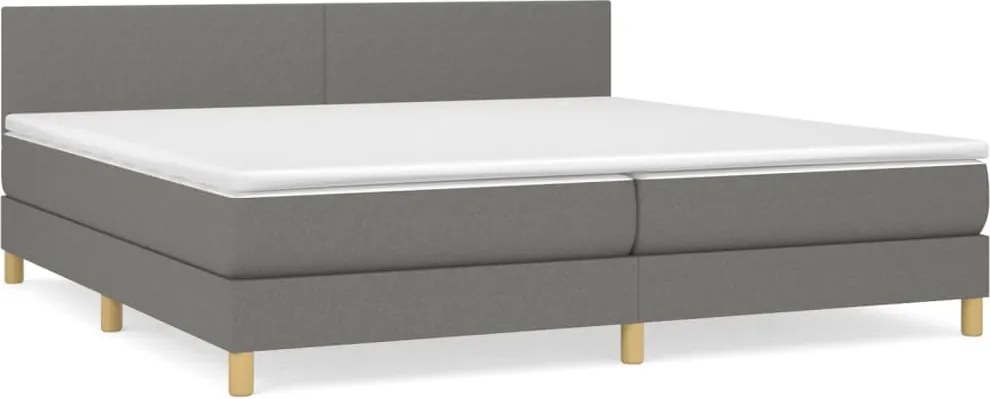 Box spring postel s matrací tmavě šedá 200x200 cm textil 3140482