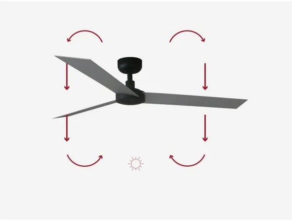 FARO 34286 - Stropní ventilátor CRUISER L černá pr. 132 cm + dálkové ovládání