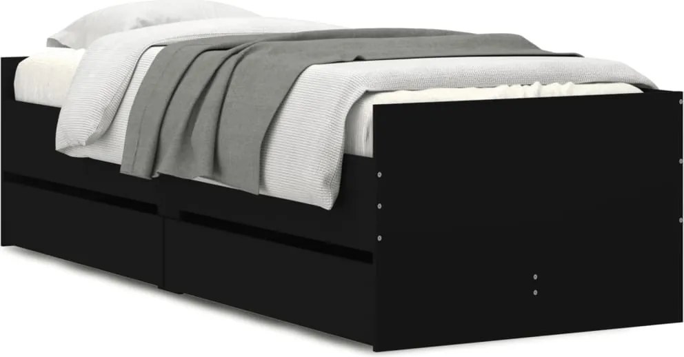 Rám postele se zásuvkami černý 75 x 190 cm Small Single 3207358