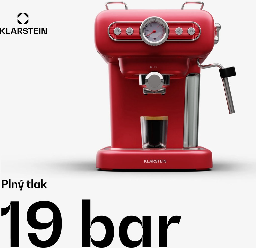 Klarstein Espressionata Evo kávovar 950W 19 Bar 1,2L 2 šálky