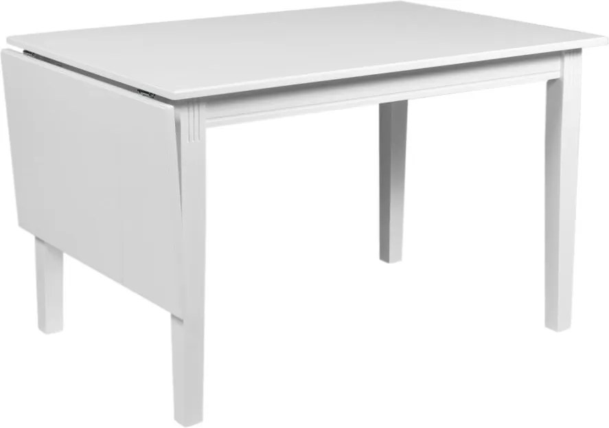 Bílý sklápěcí stůl z dubového dřeva Rowico Wittskar, délka 120-165 cm