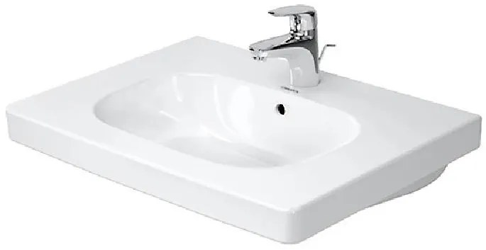 Duravit D-Code - Umyvadlo nábytkové 65x49 cm, s přepadem, s otvorem pro baterii, bílá 03426500002