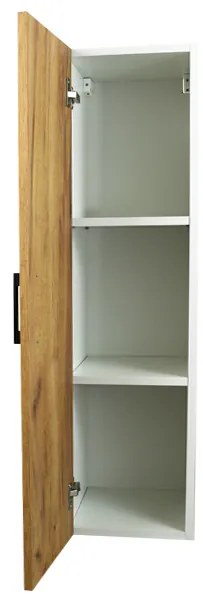 Comodo Doplňková koupelnová skříňka vysoká Agria W V 30 - bílá/zlatý dub