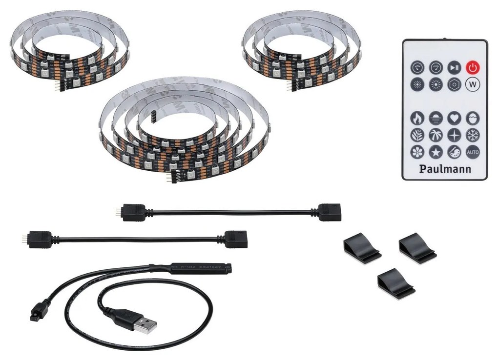 P 78881 EntertainLED USB LED Strip osvětlení TV 65 palců 2,4m 4W 60LEDs/m RGB+ - PAULMANN