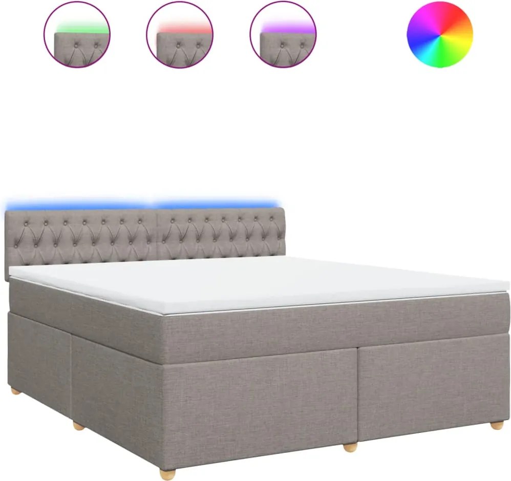 Box spring postel s matrací taupe 180x200 cm textil 3289070