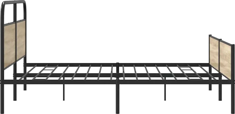 Kovový rám postele bez matrace kouřový dub 193 x 203 cm 3318682