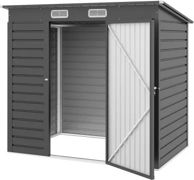 Outsunny zahradní domek 2,3 m² - pro nářadí - zamykatelný zahradní domek - rozměry 191D x 130Š x 166,5-183V cm - ocel