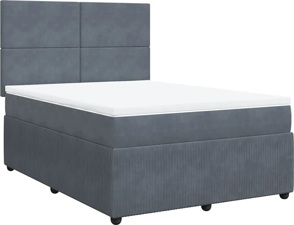 Box spring postel s matrací tmavě šedý 140 x 190 cm samet 3294629