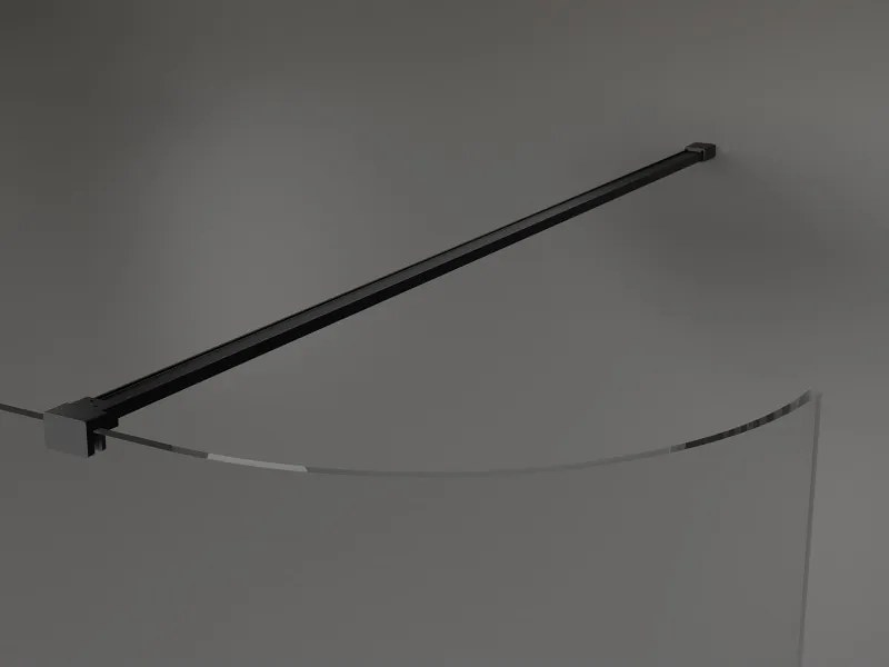 Mexen Kioto, zaoblená sprchová zástěna 80 x 200 cm, 8mm čiré sklo, černý profil, 800-080-101-70-06