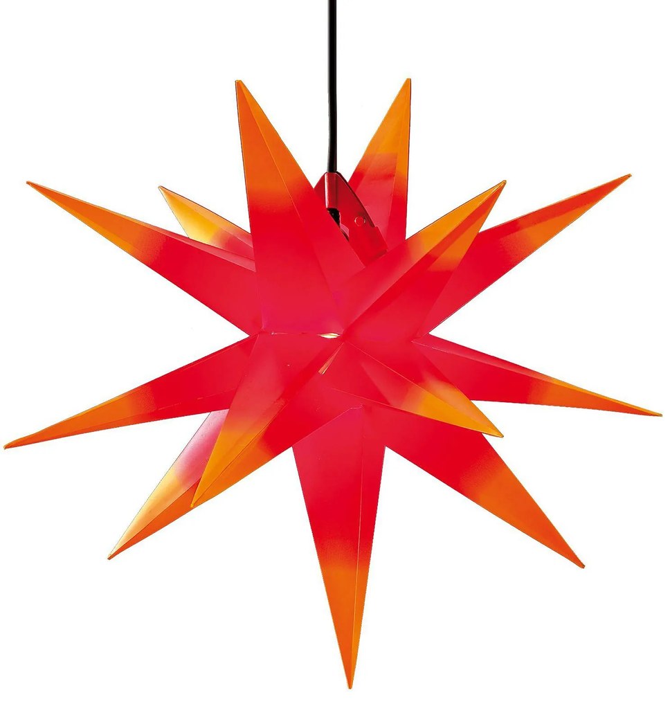 Hvězda XXL venkovní, 18cípá Ø 80 cm červená/žlutá