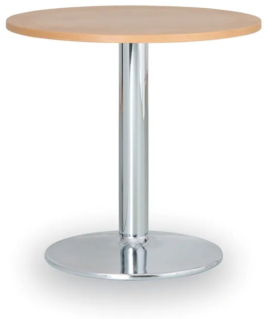 B2B Partner Konferenční stolek Zeus II, kruh 600 mm, chromovaná podnož, deska buk