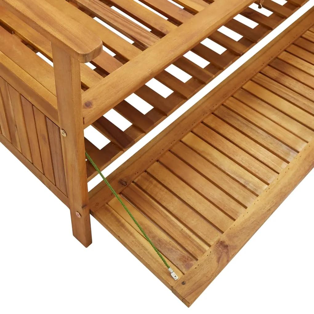 Zahradní úložná lavice 120 cm masivní akáciové dřevo,  310279