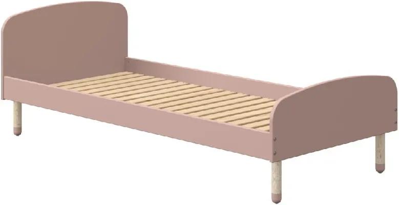 Růžová dětská postel Flexa Dots, 90 x 200 cm
