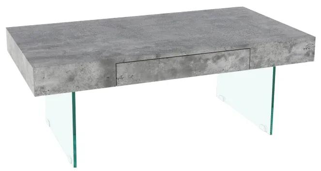 Konferenční stolek se zásuvkou, beton, DAISY NEW