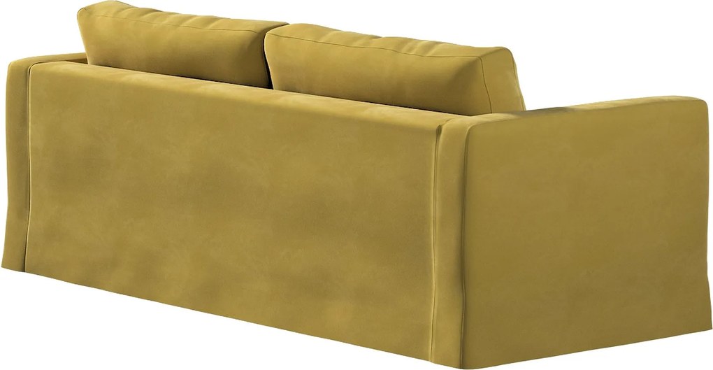 Potah na pohovku IKEA Karlstad 3-místná, nerozkládací, dlouhý barva zelená látka lesklé, sametová