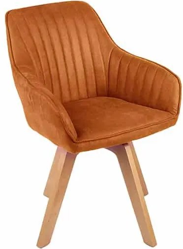 Designová otočná židle Gaura tmavě - hořčicový samet