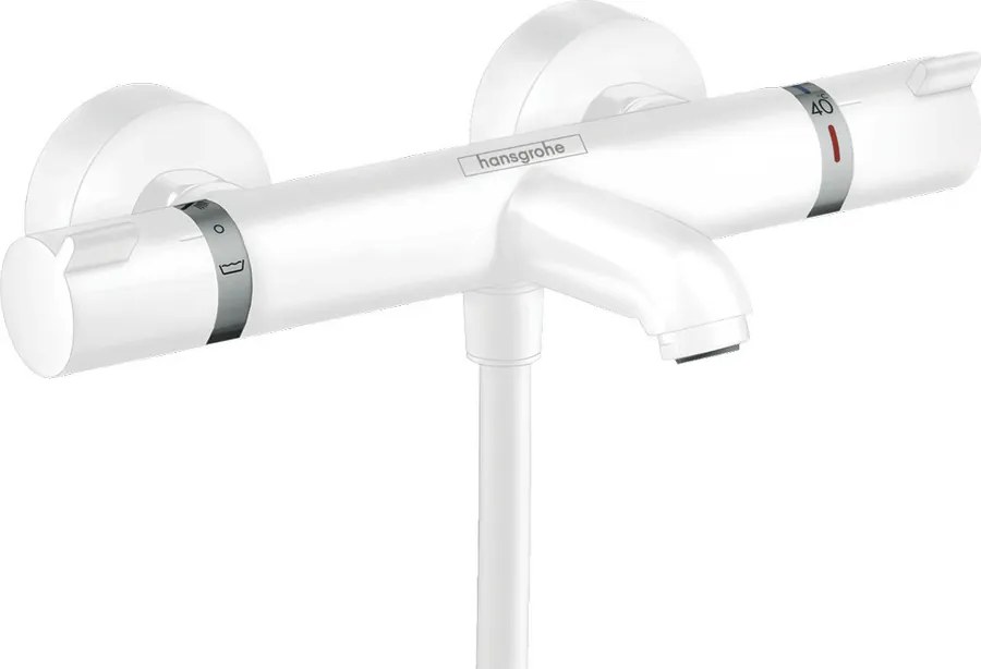 Hansgrohe Ecostat Comfort, termostatická vanová baterie, bílá matná, 13114700