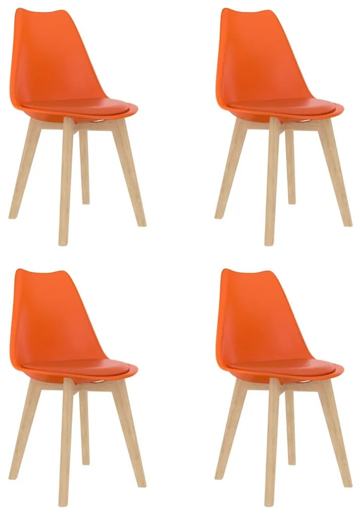 289145 vidaXL Jídelní židle 4 ks oranžové plast
