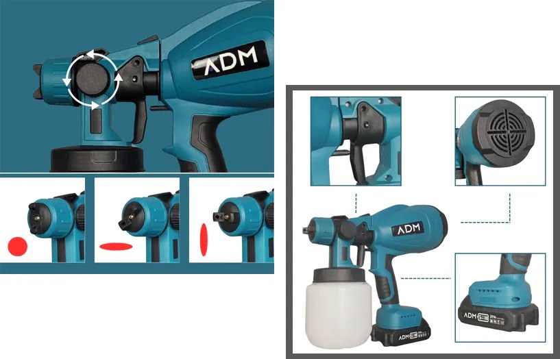 AKU stříkací pistole – ADM 01 + 2 baterie