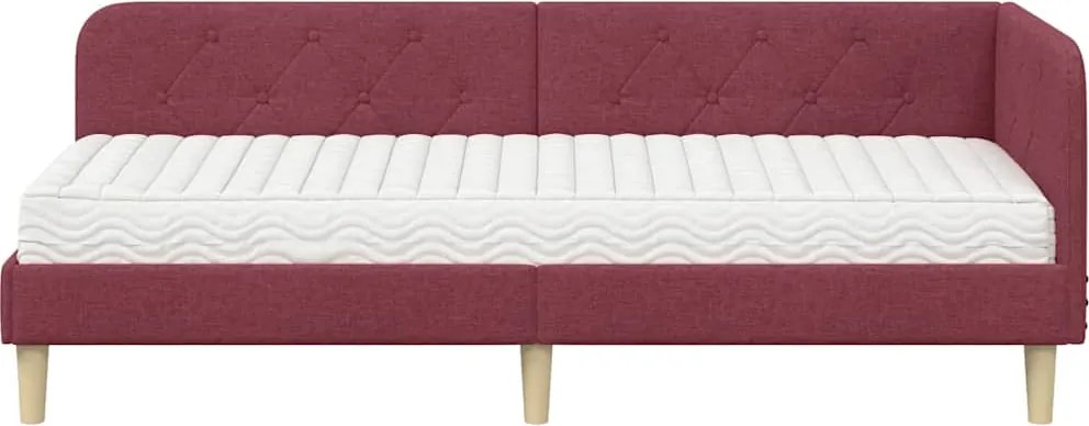 Rohový rám postele Víno Červené 80 x 200 cm textil 3394104
