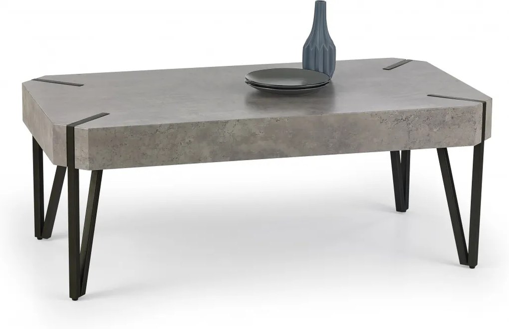 Halmar Konferenční stolek EMILY, beton / černá