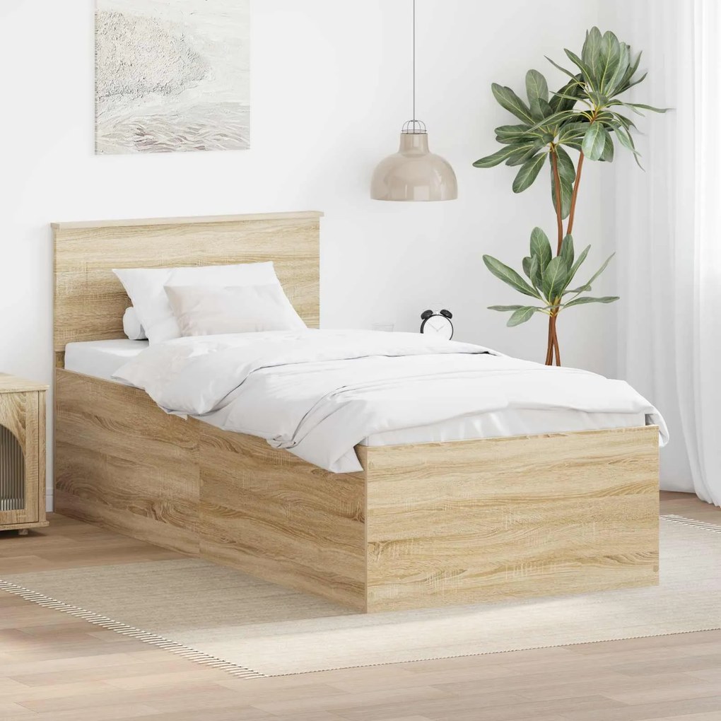 Rám postele s čelo Sonoma dub 75 x 190 cm Kompozitní dřevo 3408629
