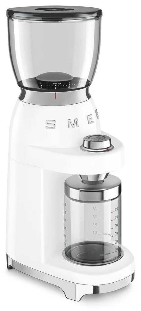 Mlýnek na kávu Smeg 50's style CGF01WHEU / 150 W / lesklá bílá