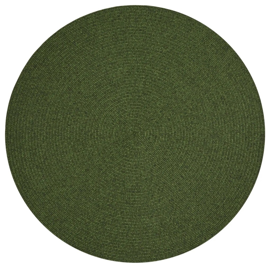 Hanse Home, AKCE: 200x200 (průměr) kruh cm Kusový koberec Braided 105554 Green kruh – na ven i na doma, zelená, chodba / předsíň