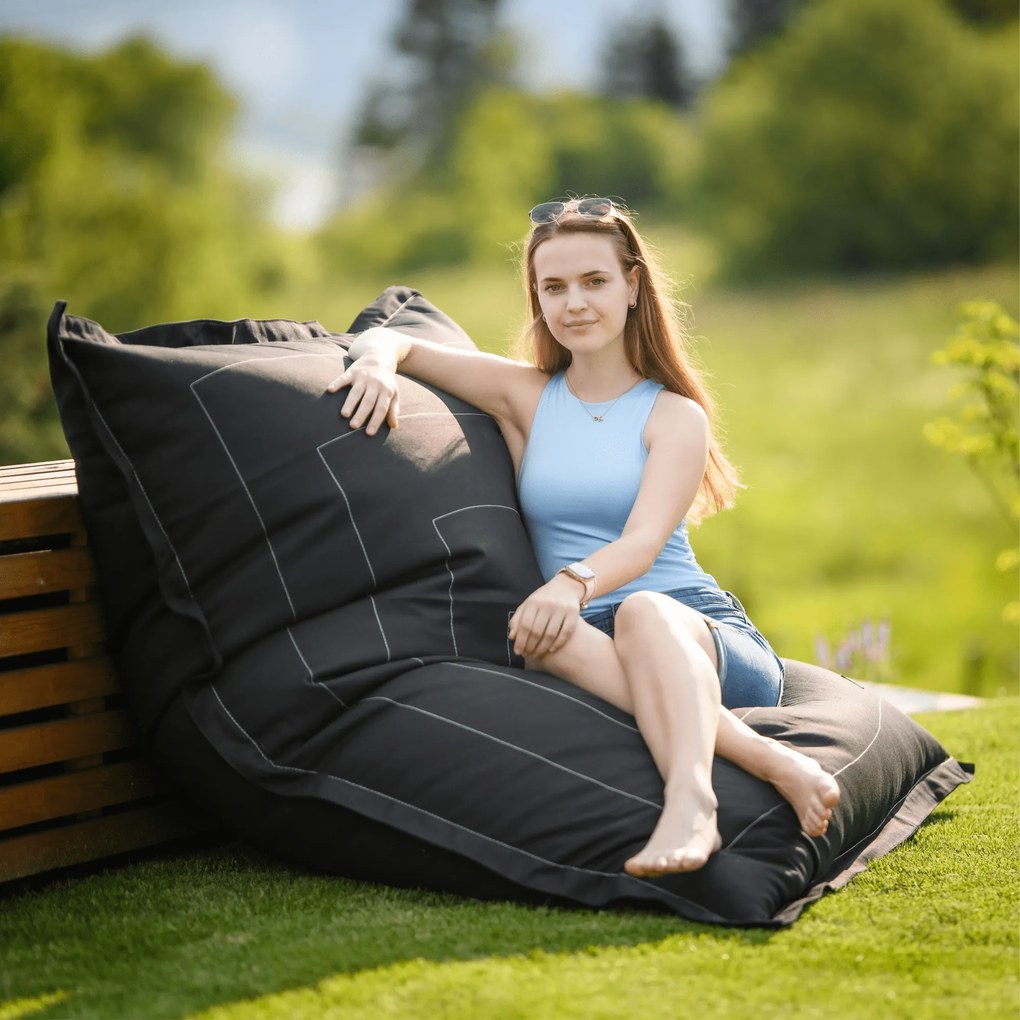 Sedací vak, outdoor, šedá látka, BADYL