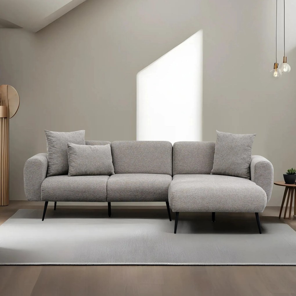 Hanah Home Rohová pohovka SIDE světle šedá pravá