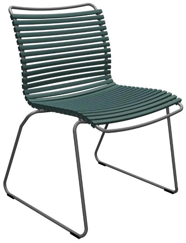 Tmavě zelená plastová zahradní židle HOUE Click