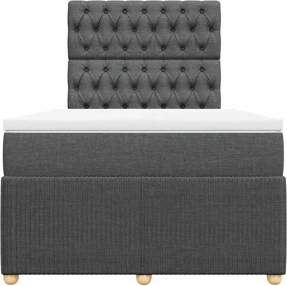 Box spring postel s matrací tmavě šedá 120x190 cm textil 3292003