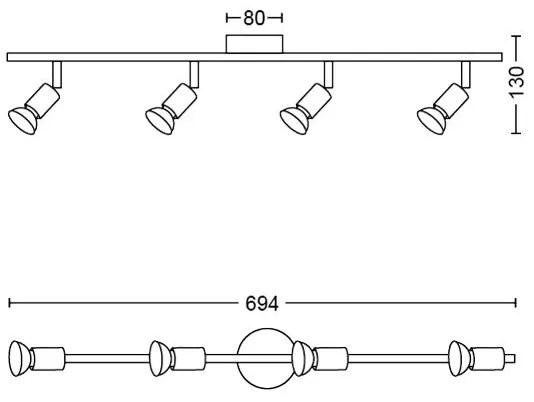 Philips - Bodové svítidlo LIMBALI 4xGU10/50W/230V černá